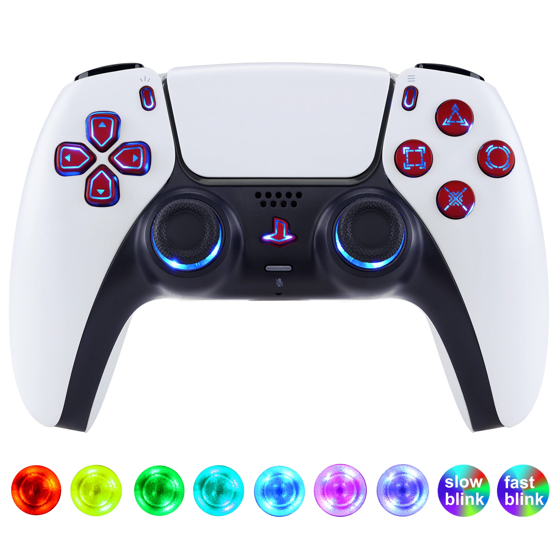 eXtremeRate 7 Colors 9 Modes Luminated Dpad Thumbsticks Share Home Face ...