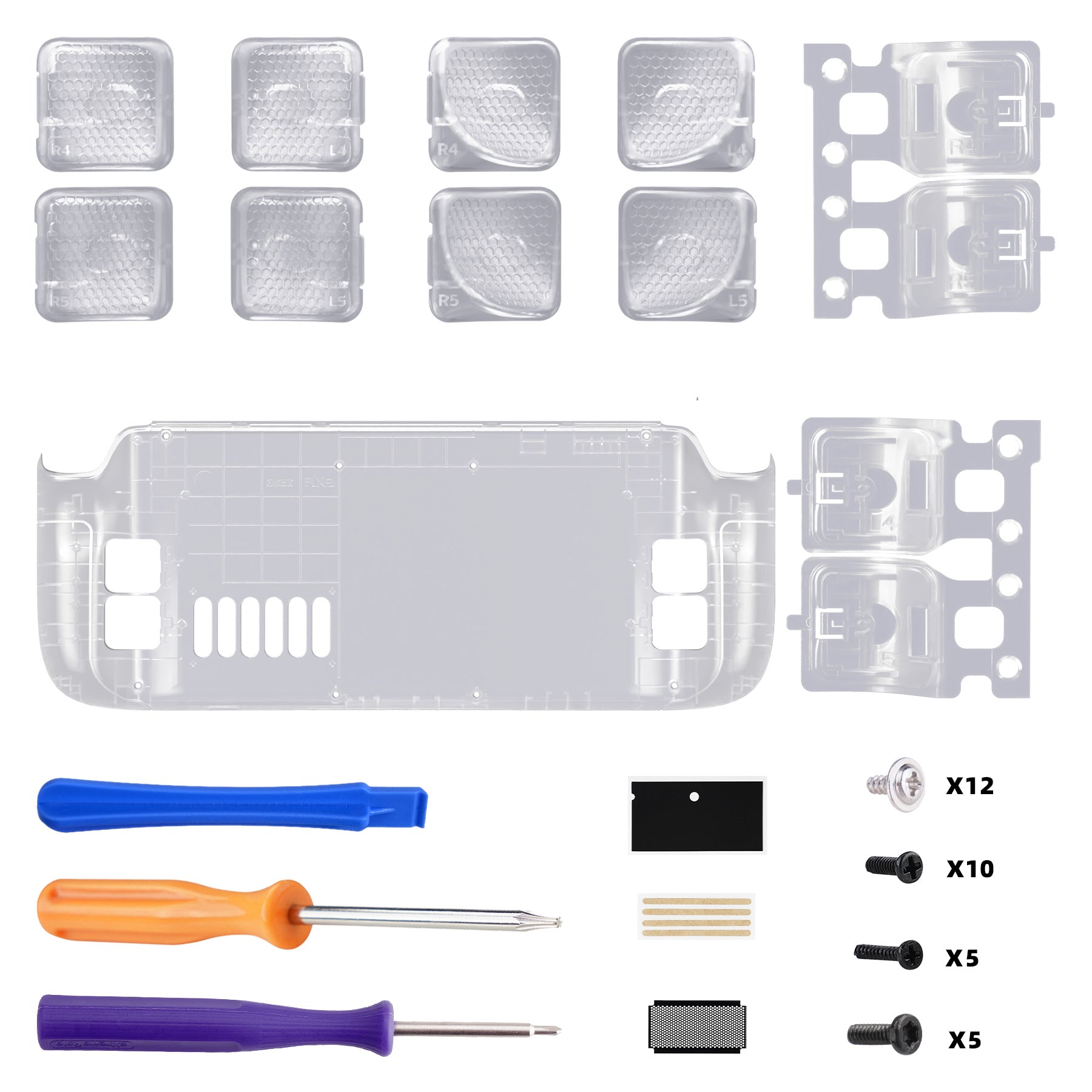 For Steam Deck LCD & OLED Interchangeable Back Buttons Bottom Shell ...