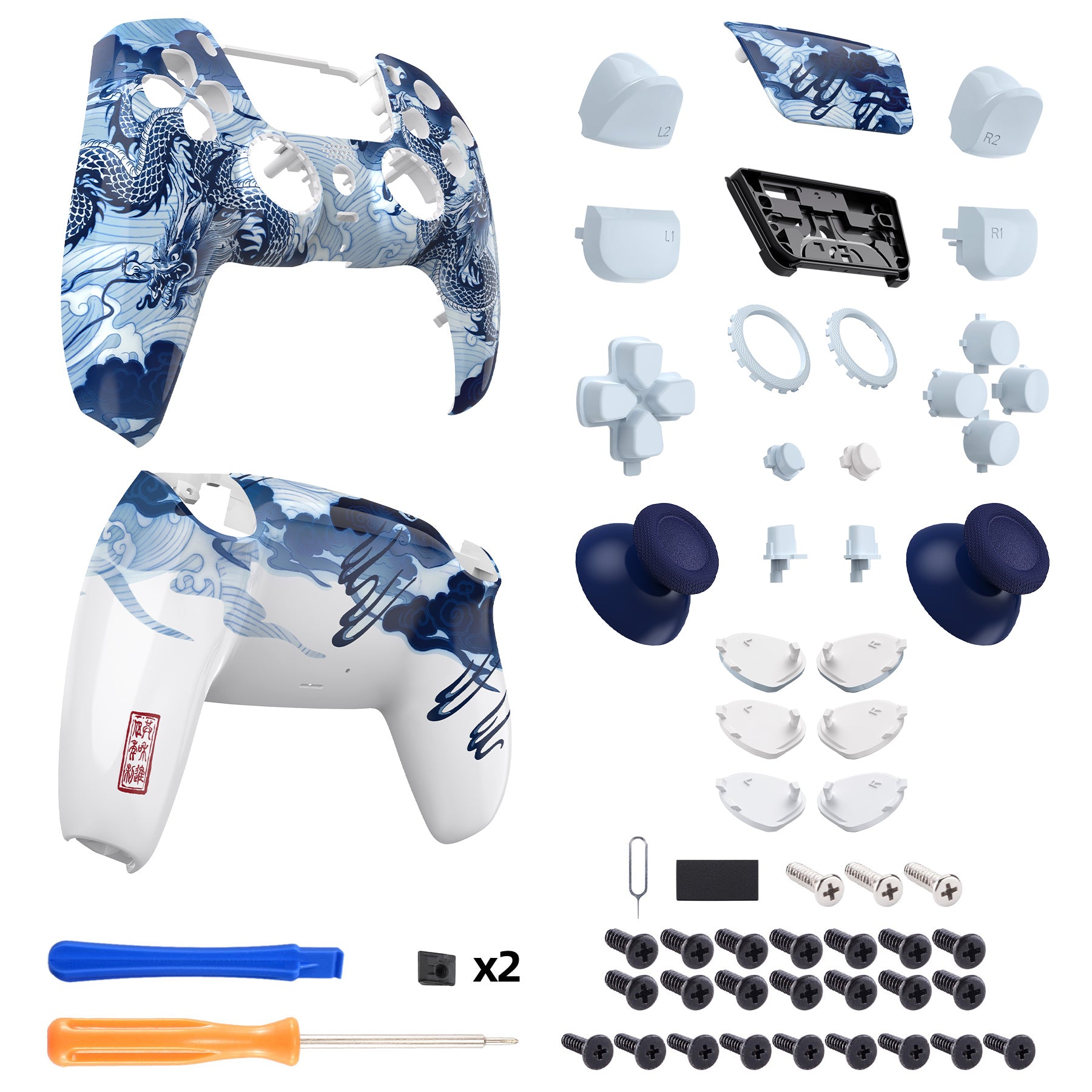 Redesigned Luna Full Set Shells for PS5 Controller BDM-030/040/050 ...