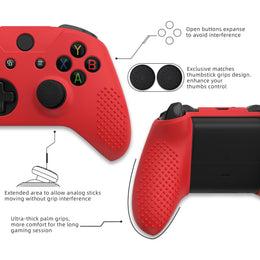 eXtremeRate Soft Anti-Slip Red Silicone Controller Cover Skins Thumb ...