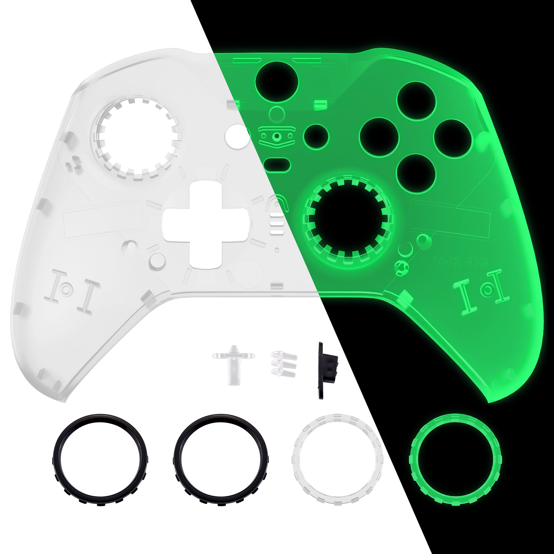 eXtremeRate Glow in Dark - Green Replacement Faceplate Cover for Xbox ...